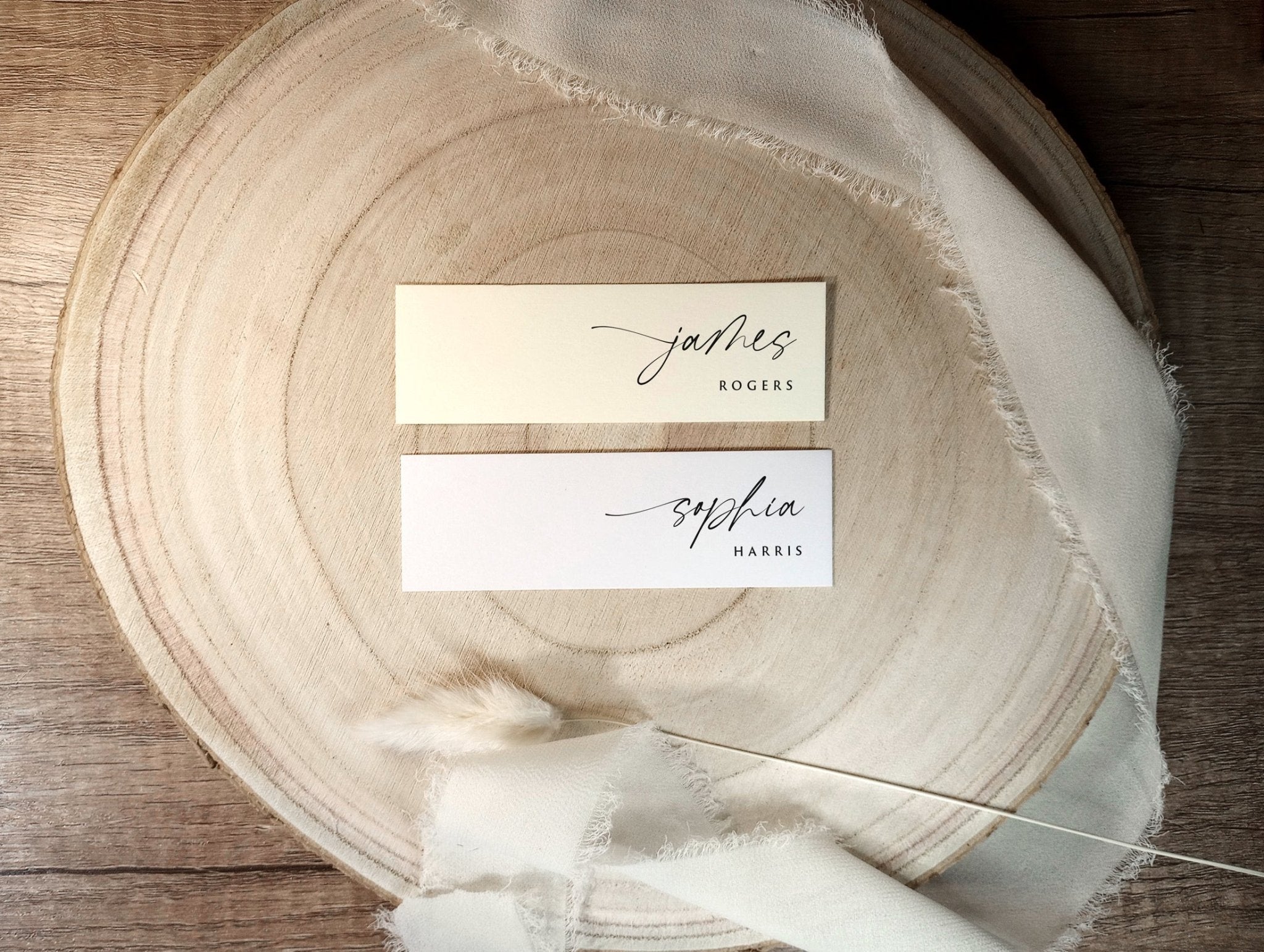 Name Tags for Menus | Modern Handwriting | Karma K. Weddings