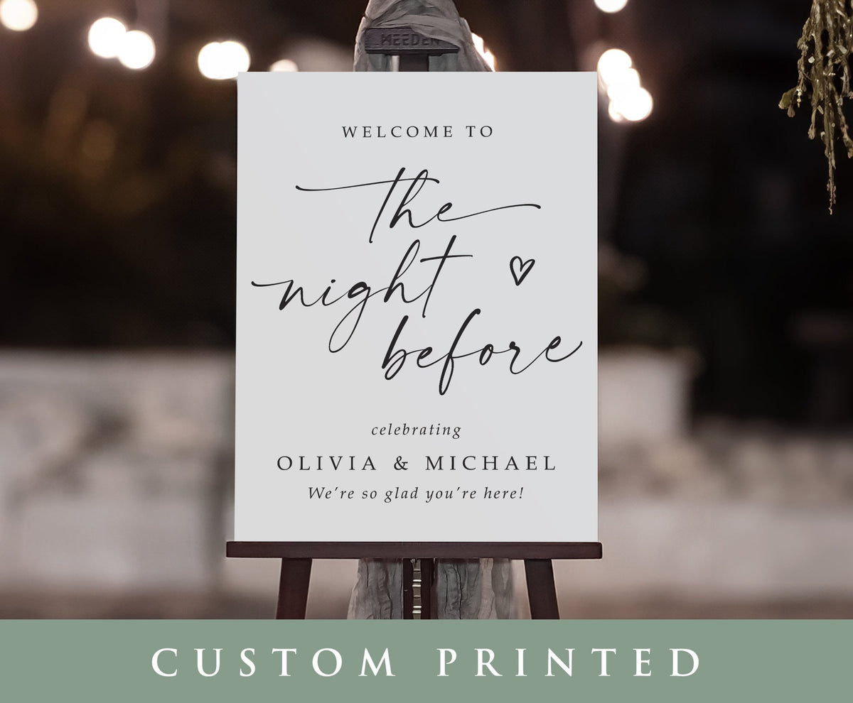Personalized Rehearsal Dinner Welcome Sign | Foam Board “The Night ...